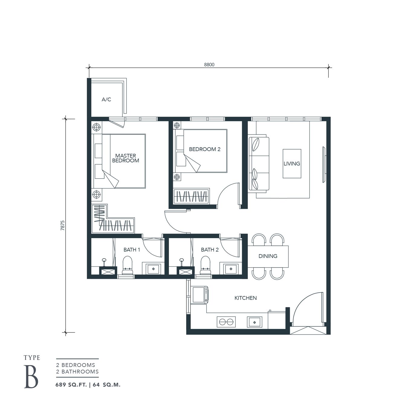 Sunway Velocity TWO Condominium (Service Residence) 2 Bedroom - 3 ...
