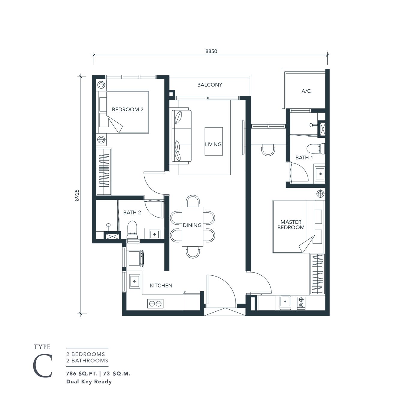 Sunway Velocity TWO Condominium (Service Residence) 2 Bedroom - 3 ...